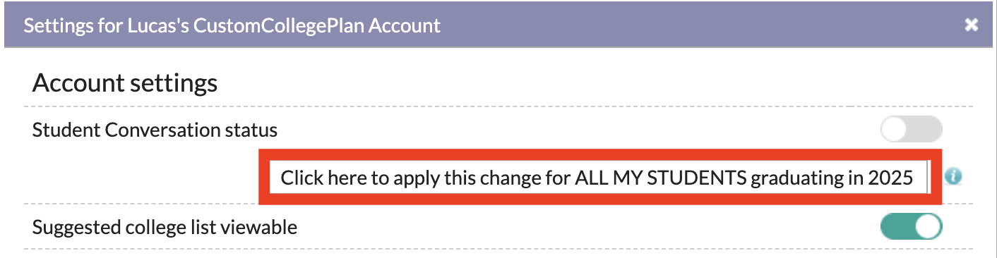 How to turn on/off the student Conversation feature – CollegePlannerPro ...